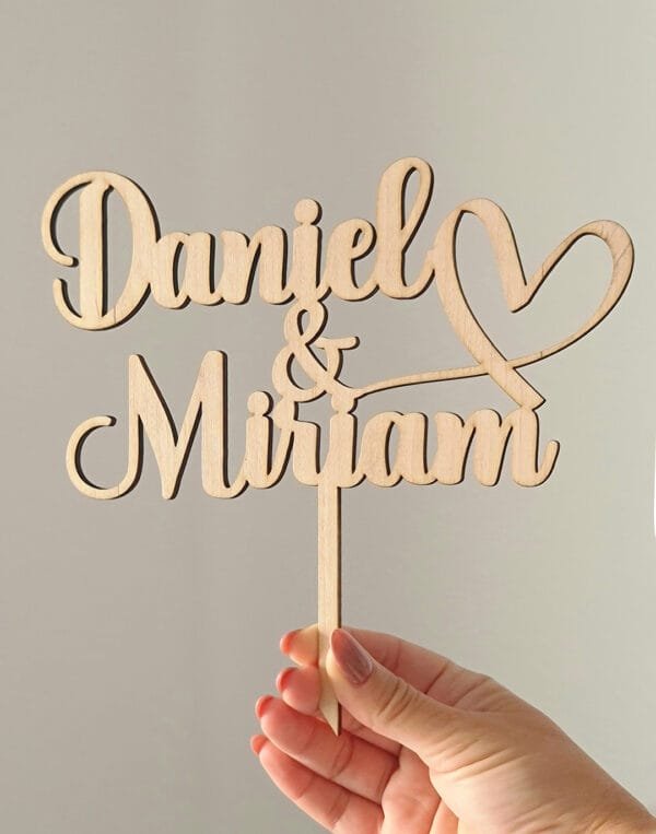 Cake Topper Boda "Corazón" - Tachán Creaciones